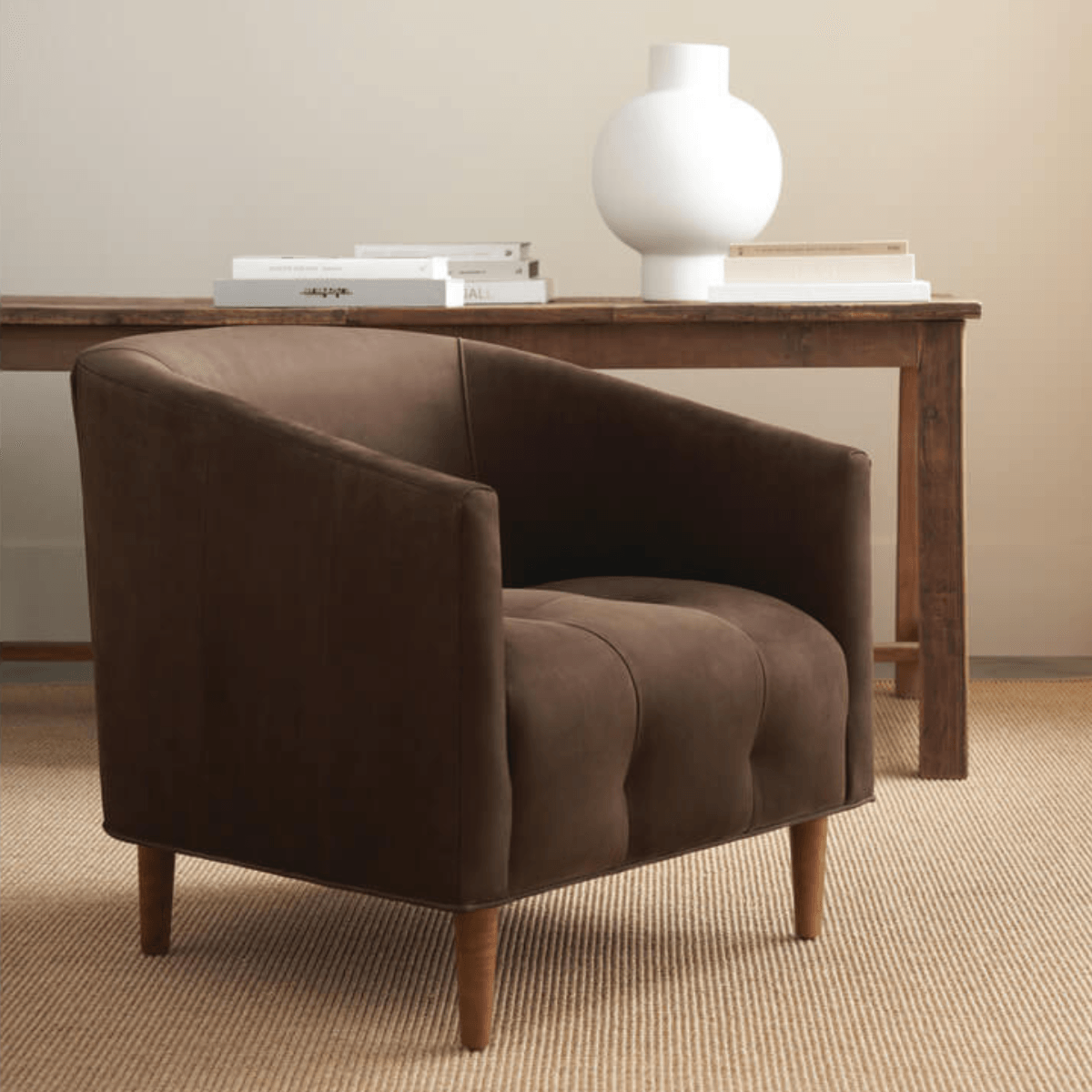 Pate Dark Chocolate Leather Chair | Rowe – Urban Natural Home