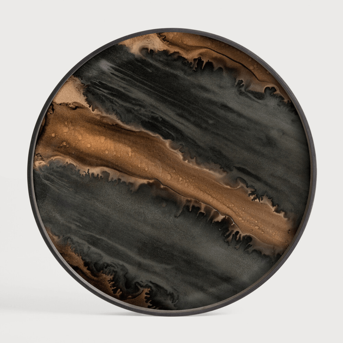 Large Round Graphite Organic Glass Tray — Sustainably & Ethically ...
