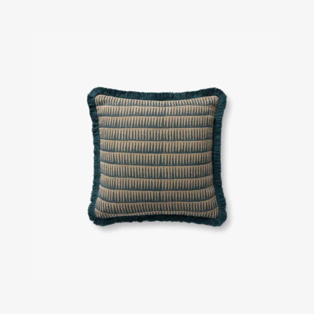 Linen Pillow with Blue Fringe (Set of 2) | Loloi – Urban Natural Home