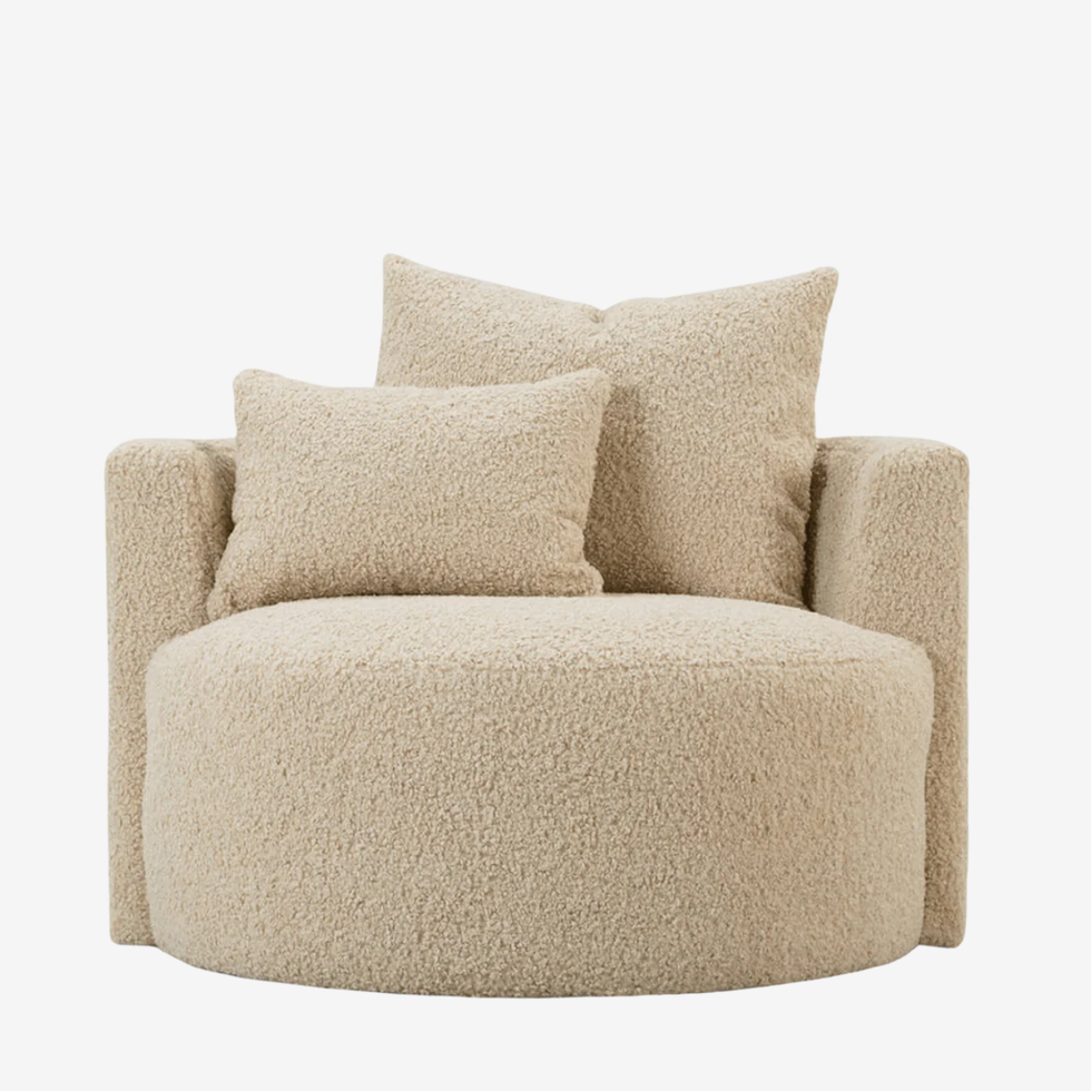 Leander Sherpa Oversized Swivel Chair – Urban Natural Home