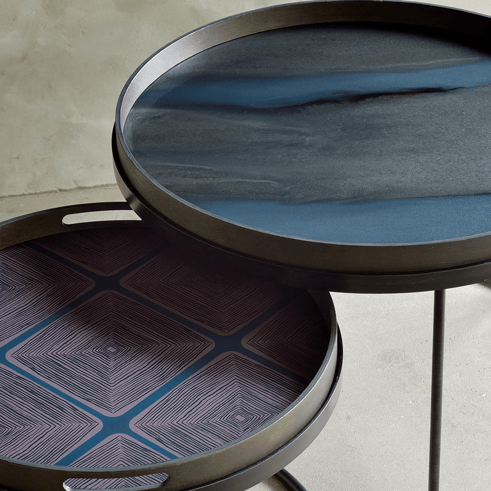 Large Round Graphite Organic Glass Tray — Sustainably & Ethically ...