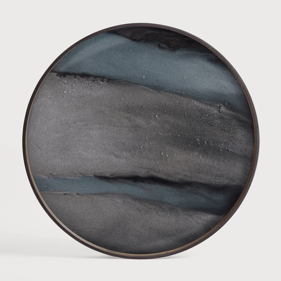 Large Round Graphite Organic Glass Tray — Sustainably & Ethically ...