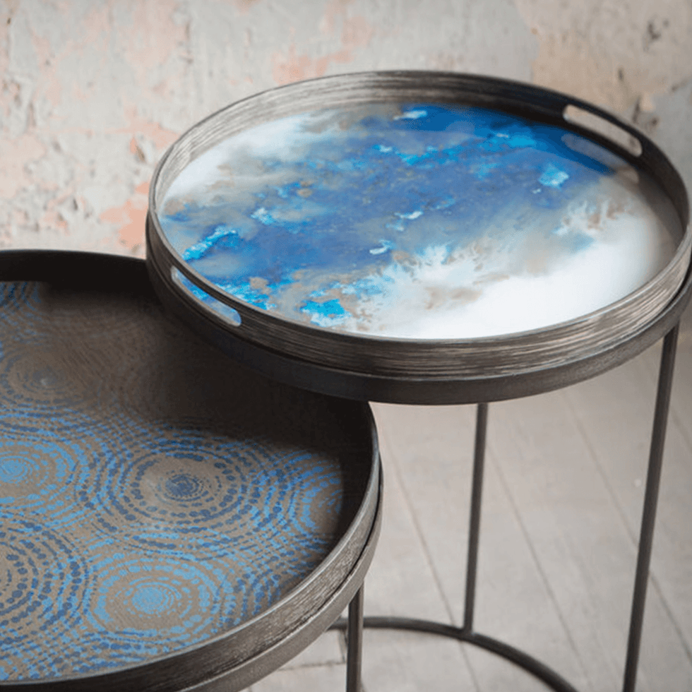 Round Tray Coffee Table Set, Small / Large — Sustainably & Ethically ...