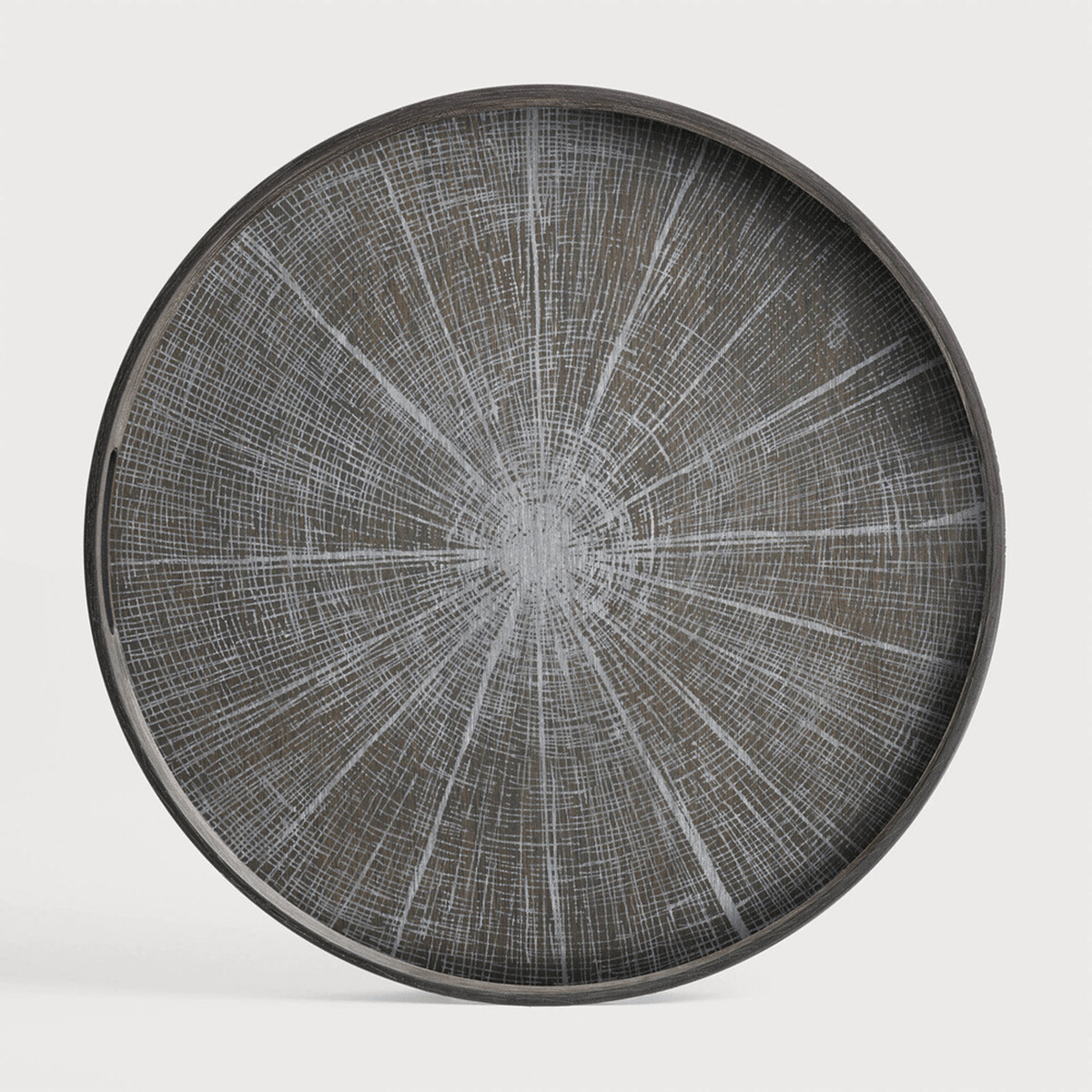 Extra-Large Round White Slice Wooden Tray — Sustainably & Ethically ...