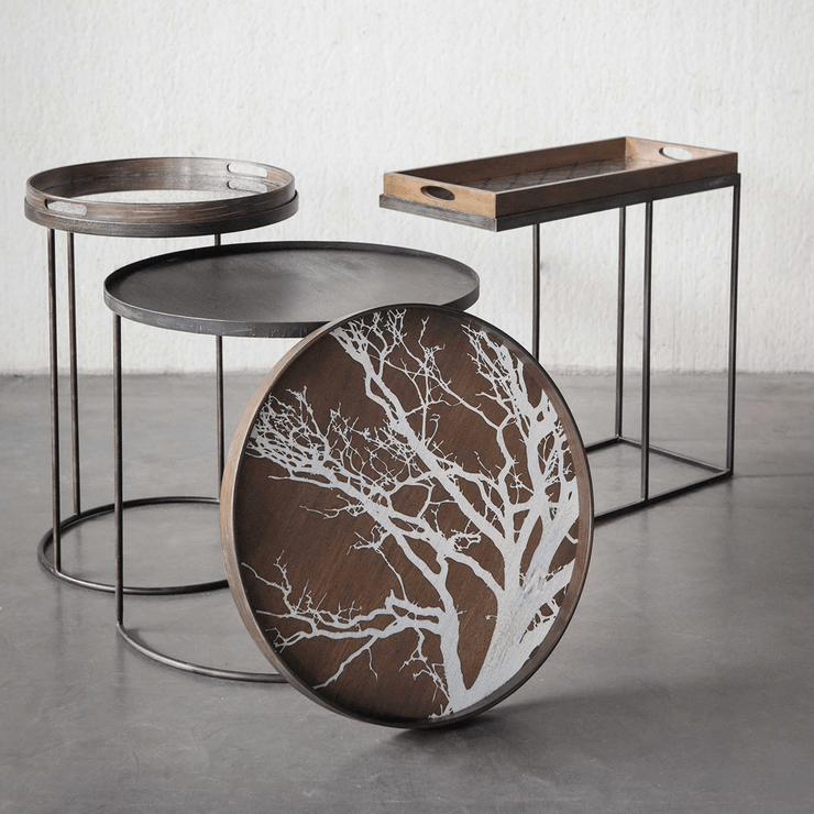 Large Round White Tree Wooden Tray — Sustainably & Ethically Sourced ...