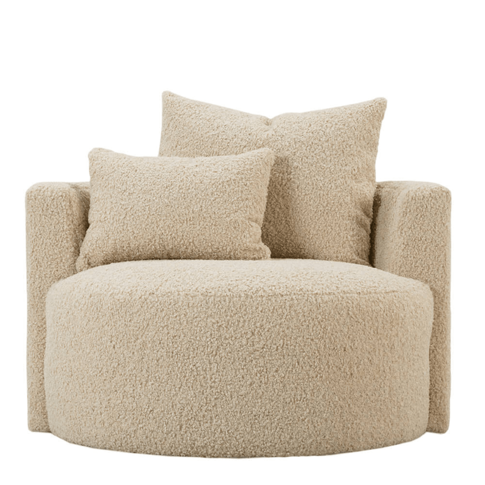 Leander Sherpa Oversized Swivel Chair – Urban Natural Home