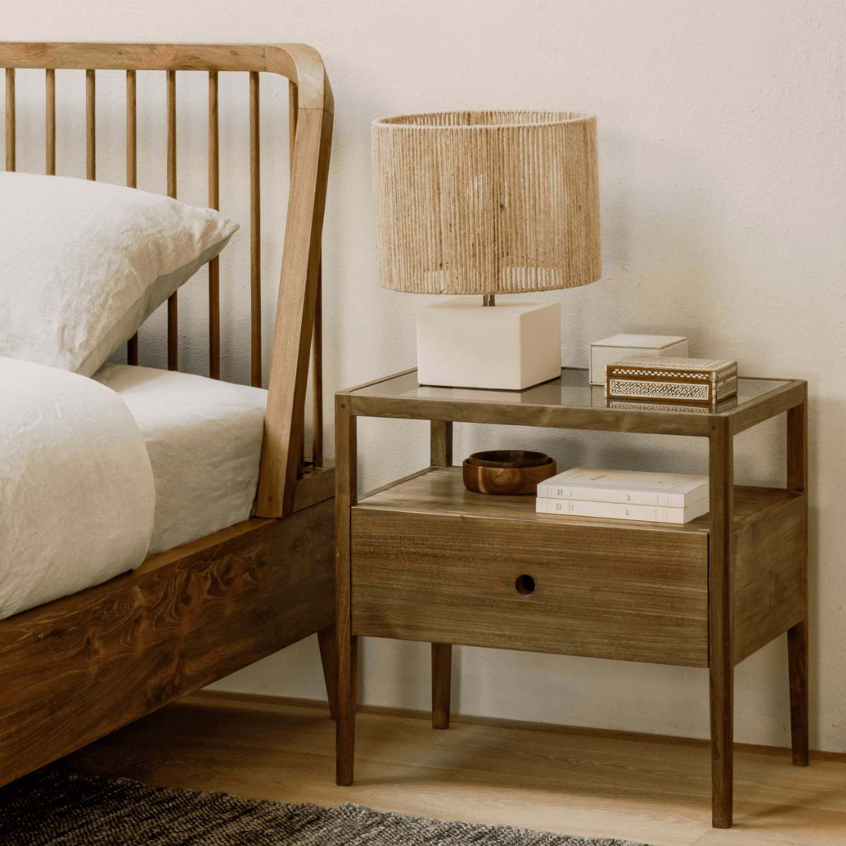 Spindle Nightstand — Sustainably & Ethically Sourced – Urban Natural Home